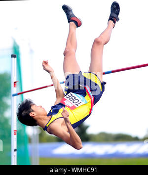 Japan's Naoto Tobe competes in men's high jump final at the 17th Asian ...