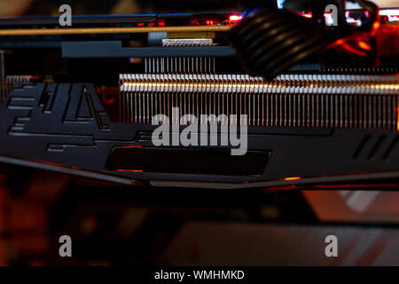 Cooler of processor with neon light. LED Light, CPU Cooler. Computer ...