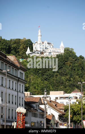 The Chateau Gutsch, a historic chateau in Lucerne, Switzerland Stock ...