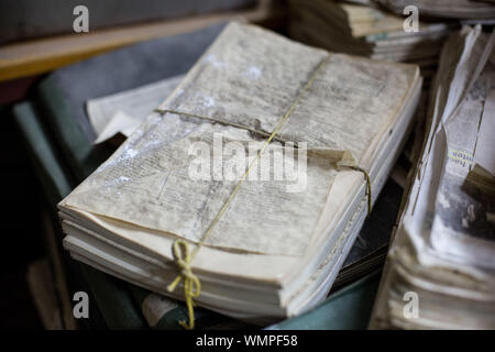 newspaper library have a lot of olds newspapers Stock Photo - Alamy