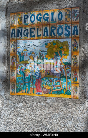 Borgo Pontone near Amalfi mark the buildings with lemon decorated tiles ...
