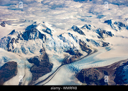 Aerial view of the Southern Patagonian Icefield in Chile from an ...