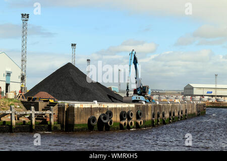 Port of Ayr Harbour, Ayr, Scotland, UK. 19 Apr 2007 Ship being loaded ...