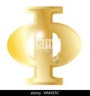 Phi greek letter, Phi symbol vector illustration Stock Vector Image ...