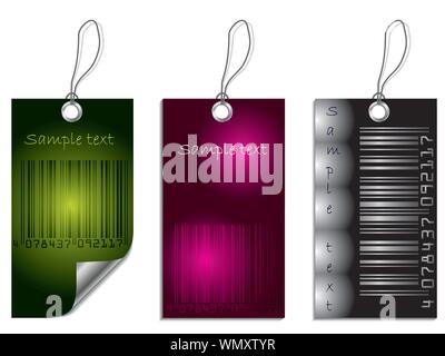Tag with bar code icon green Stock Vector Image & Art - Alamy