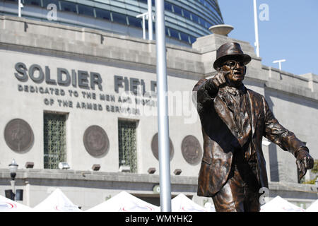 The newly dedicated statue of Chicago Bears founder George S. Halas ...