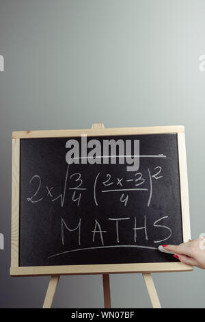 Simple math equation 1 1 2 written school board chalk. Blackboard ...