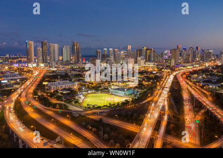 Highway bridges at sunset in Miami, USA Stock Photo - Alamy