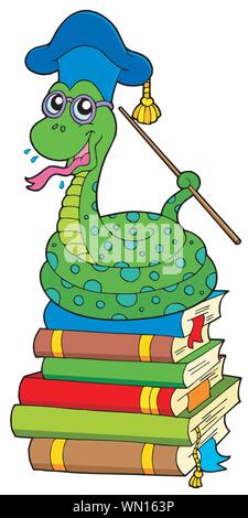 Snake teacher with books Stock Vector Image & Art - Alamy