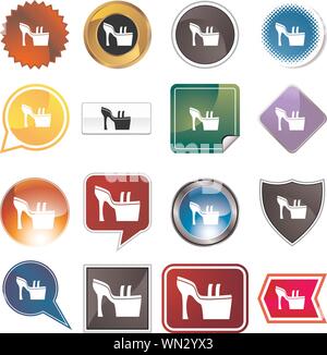 Wedge shoe variety set isolated on a white background Stock Vector ...