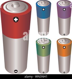 AA battery clipart, illustration vector Stock Vector Image & Art - Alamy