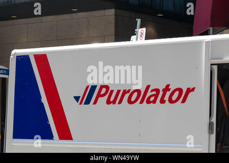 Purolator delivery truck. Purolator is a Canadian courier company Stock ...