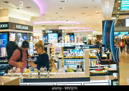 ESTEE LAUDER PERFUMES ON DISPLAY INSIDE THE FASHION STORE Stock Photo ...