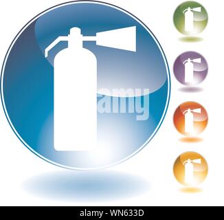 Fire extinguisher crystal icon isolated on a white background Stock ...