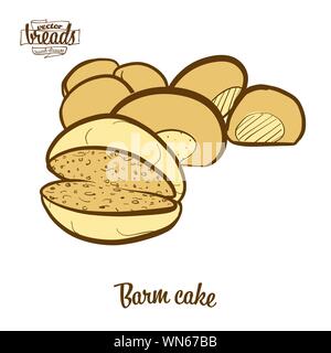 Colored sketches of Bread roll bread. Vector drawing of Bun food ...