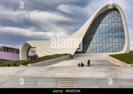 Facade of the Heydar Aliyev Center (Zaha Hadid Architects) in Baku ...