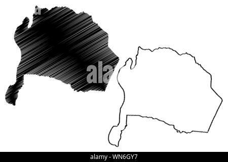 Al-Karak Jordan governorate map grey illustration silhouette shape ...
