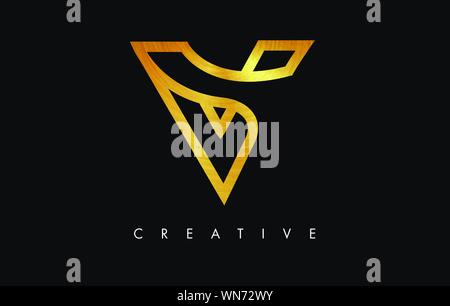V Golden Letter Modern Trendy Design Logo. Letter V Gold Icon Logo with ...