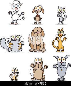 Funny, Silly and Crazy very skinny Cat Cartoon Character. Original ...