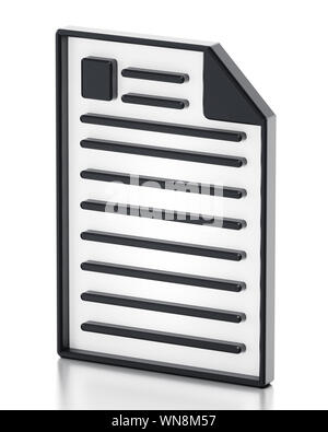 Document page icon isolated on glossy white round button abstract ...