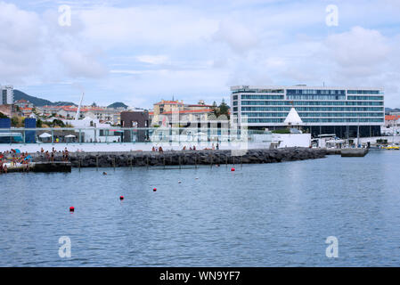 Natural Pool "Pesqueiro" in Ponta Delgada - São Miguel, Azores Stock ...