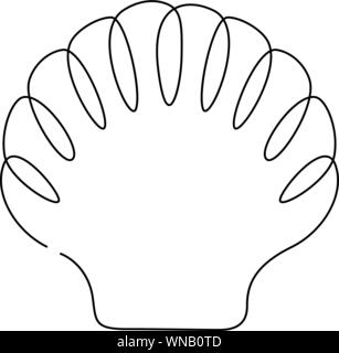 Shell continuous line drawing, tattoo, print for clothes and logo ...