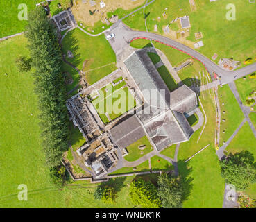An aerial view of Ballintubber Abbey, near Ballintubber in County Mayo ...