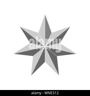 3d 4 point beveled star. Vector illustration . Template for your design ...