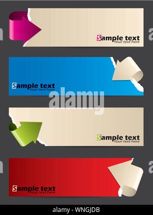 Ripped paper banner design with arrows Stock Vector Image & Art - Alamy