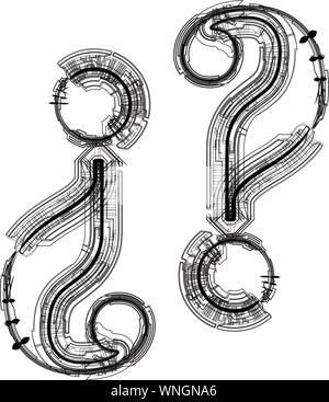 technological font Question mark symbol Stock Vector Image & Art - Alamy