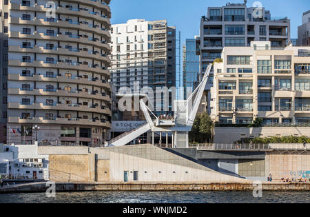 Malta, Sliema, modern district, many skyscrapers, church in sea facades ...