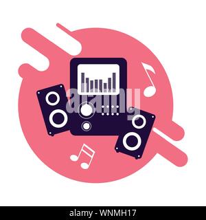 poster with baffle music audio vector illustration design Stock Vector ...