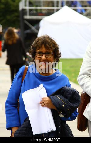 British journalist and author Yasmin Alibhai-Brown(L) and daughter ...