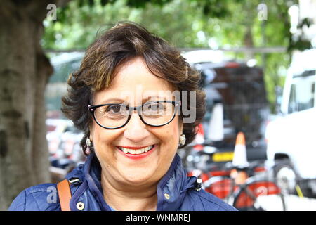 British journalist and author Yasmin Alibhai-Brown(L) and daughter ...