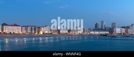 A Coruna panoramic of Riazor beach. Spain Stock Photo - Alamy