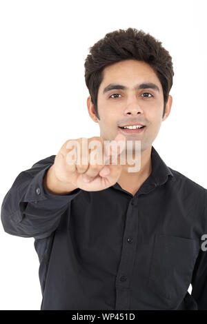 Man pointing finger towards camera Stock Photo - Alamy