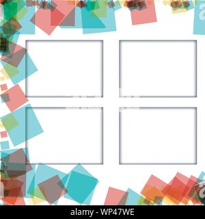 Colorful photo frames, vector illustrations. square borders with ...