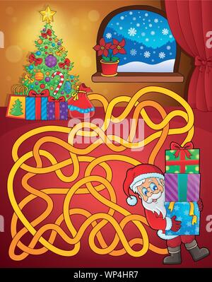 Christmas theme with Santa and presents illustration Stock Vector Image ...