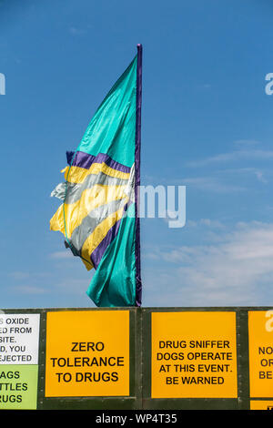 Signs outside the SW4 music festival on Clapham Common Stock Photo - Alamy