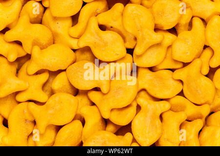 The close-up texture of goldfish snack crackers background Stock Photo ...