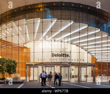 Lobby of the Deloitte building at night Stock Photo - Alamy