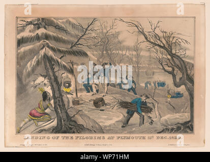 Landing of the Pilgrims at Plymouth 11th Dec. 1620 Stock Photo - Alamy