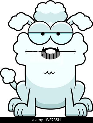 A cartoon illustration of a little poodle looking sad Stock Vector ...