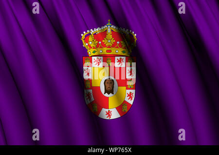 Jaen waving flag illustration. Regions and cities of Spain. Perfect for ...