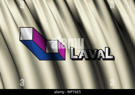 Laval Quebec waving flag illustration. States, cities and Regions of ...