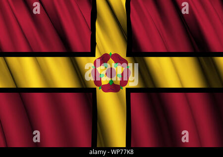 Northamptonshire waving flag illustration. Regions of England and ...