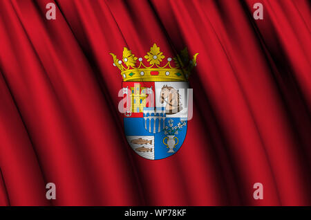 Segovia waving flag illustration. Regions and cities of Spain. Perfect ...
