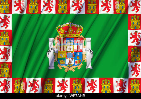 Cadiz waving flag illustration. Regions and cities of Spain. Perfect ...