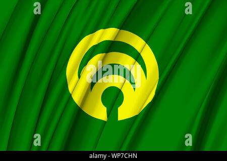 Mikasa waving flag illustration. Regions of Japan. Perfect for ...