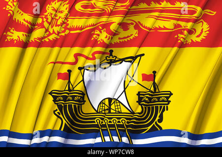 New Brunswick waving flag illustration. States, cities and Regions of ...